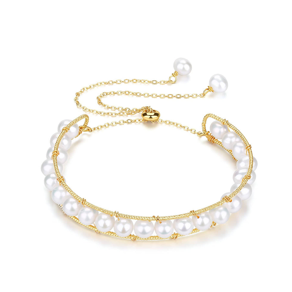 JULIANA Bangle Bolo Pearl Bracelet 14K Yellow Gold | House Of Pearls