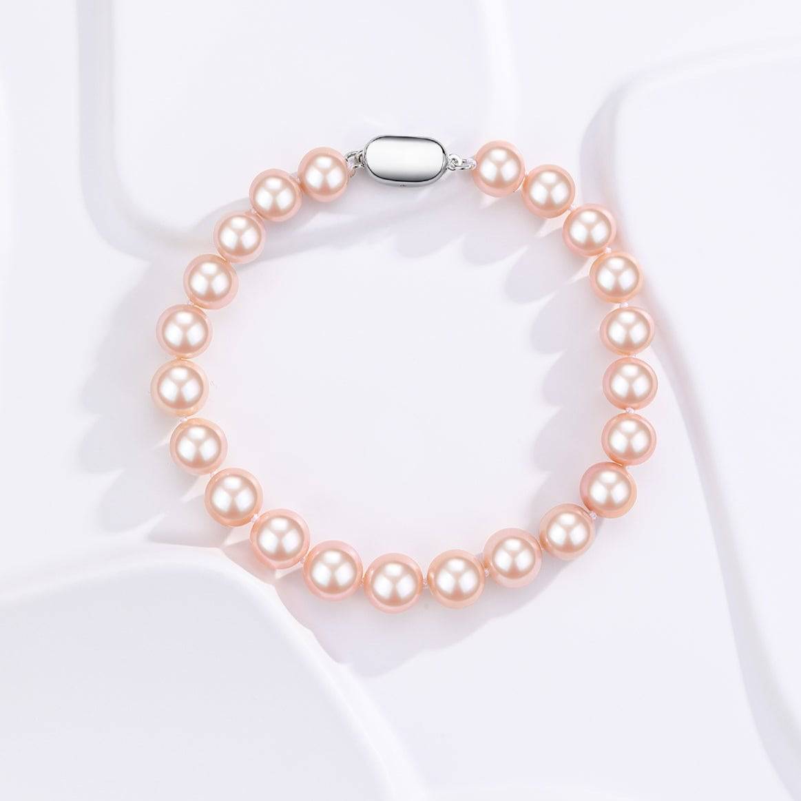 Pink Freshwater Pearl Bracelet, 6-9mm Silver | House Of Pearls
