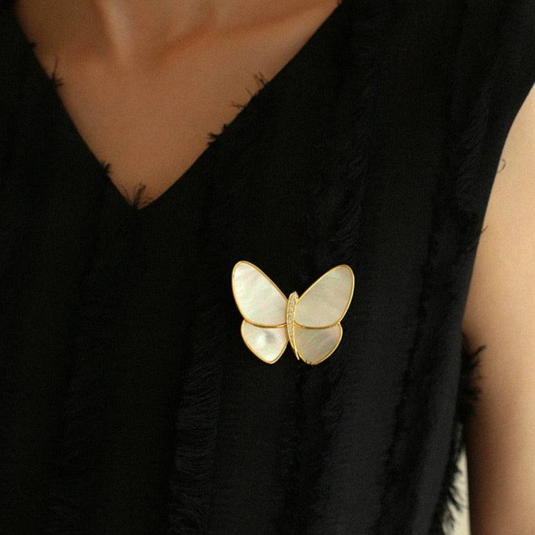 Butterfly Colorful Mother of Shell Brooch | House Of Pearls