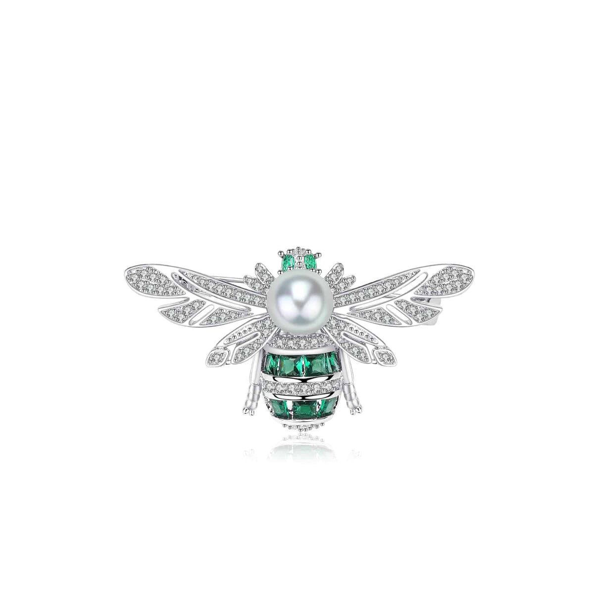 Sparkling Bee Pearl & Cubic Zirconia Brooch | House Of Pearls