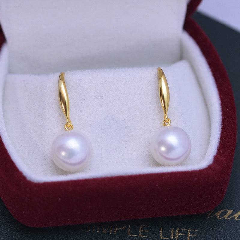 10-11mm Freshwater Pearl & Classic Hoops Earrings | House Of Pearls