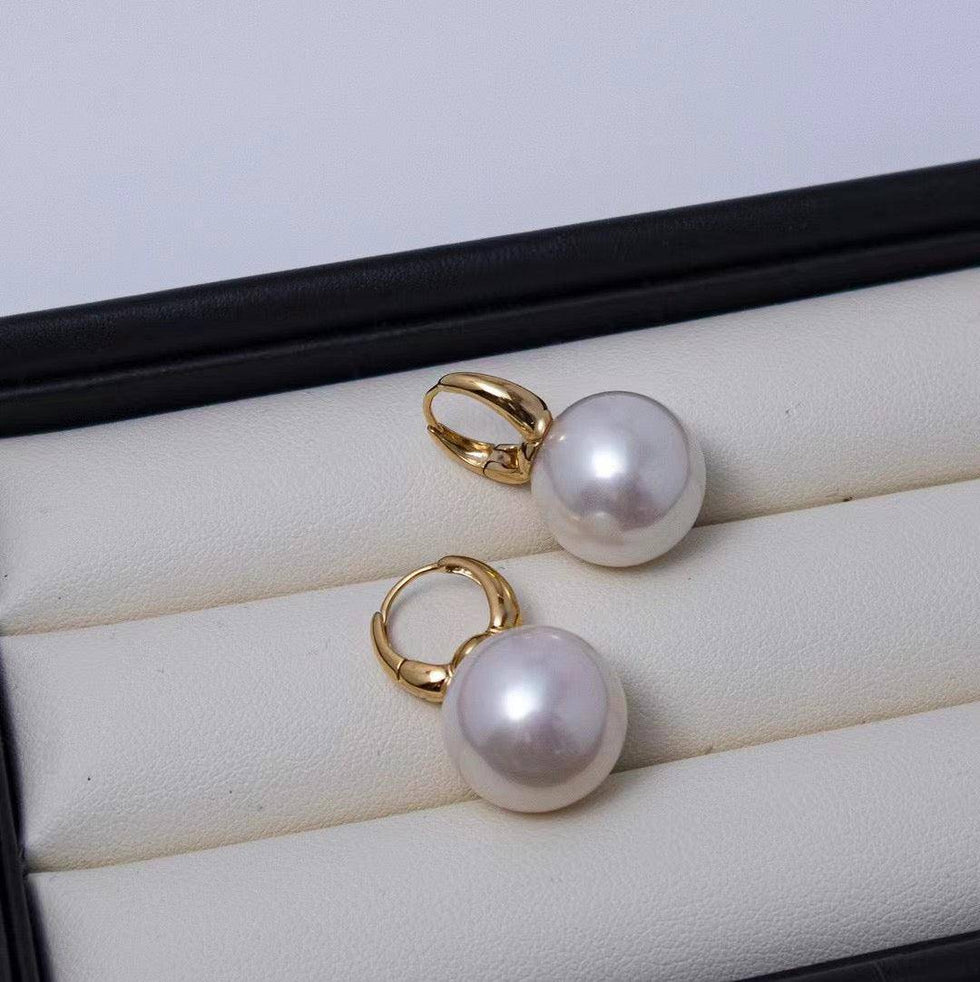 9-11mm Round Hoop Freshwater Pearl Earrings | House Of Pearls
