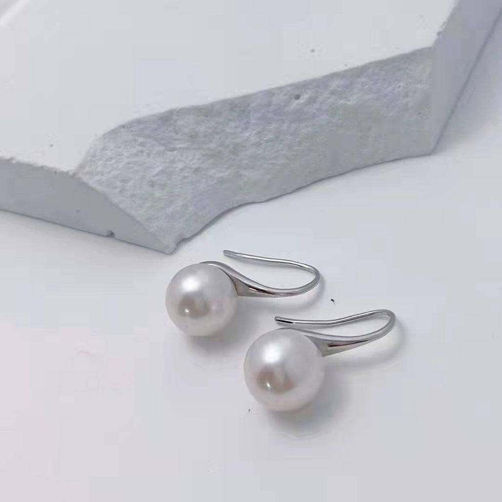 Classic Button Freshwater Pearl Classic Hook Earrings | House Of Pearls