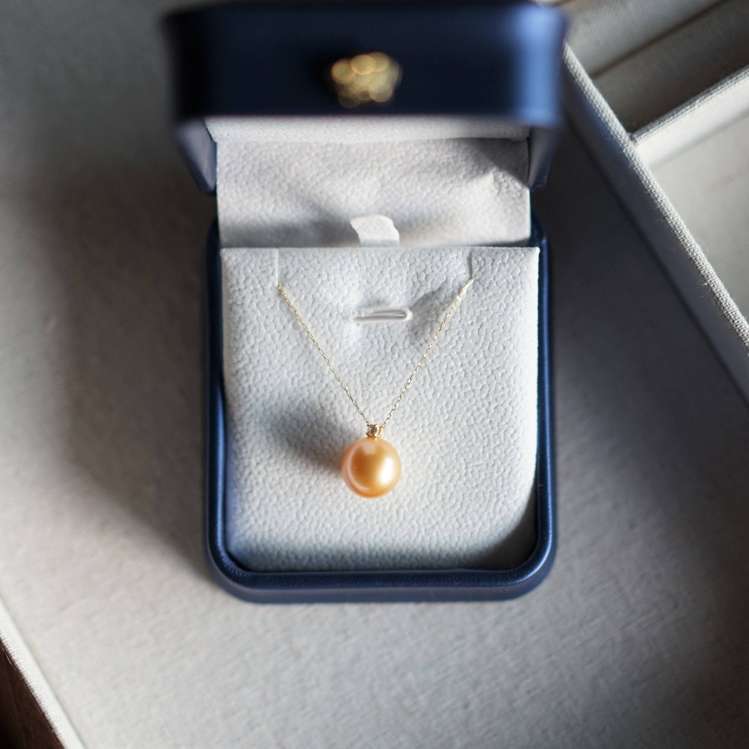 11-12mm Golden South Sea Pearl & Sasha Pendant Necklace | House Of Pearls