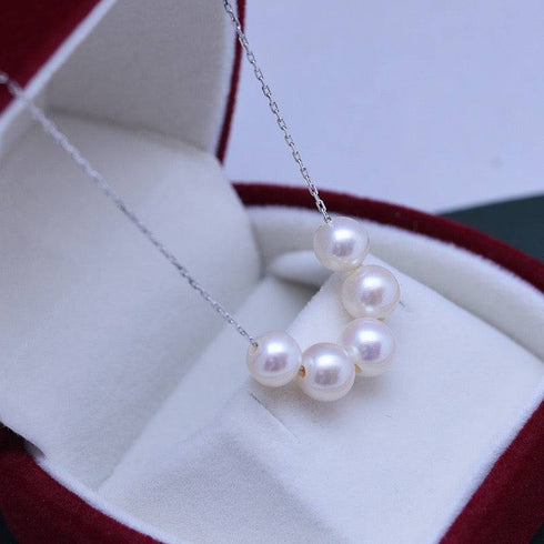6-7mm Smile White Freshwater Pearl Necklace | House Of Pearls