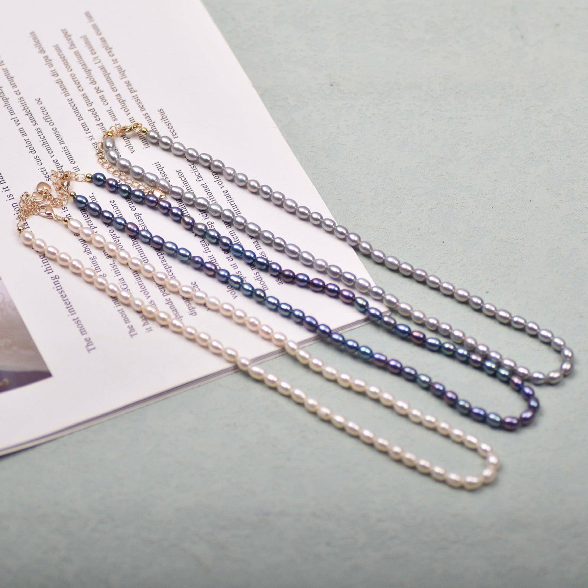 Multicolor Oval Shape Freshwater Pearl Necklace | House Of Pearls