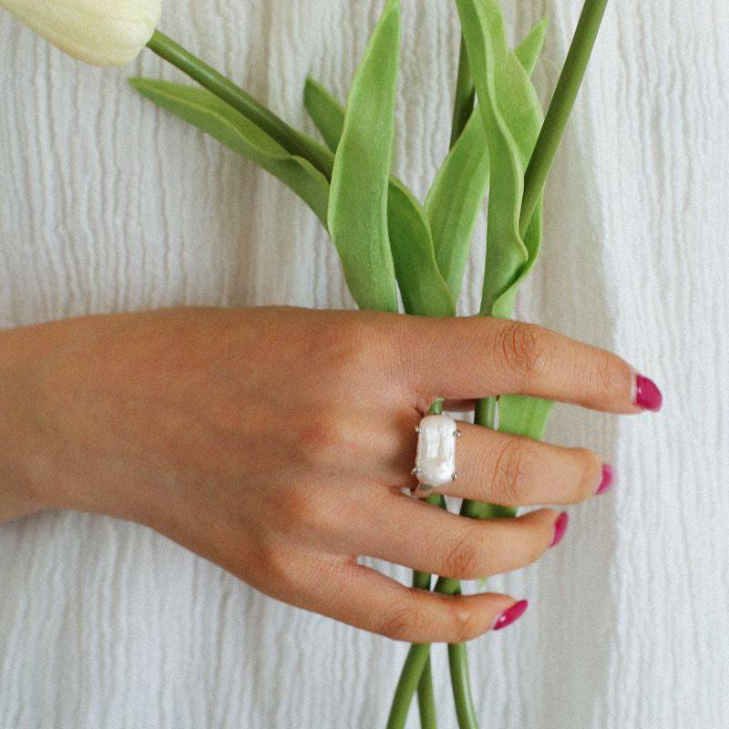 Modern Rectangle Baroque Stacking Rings | House Of Pearls