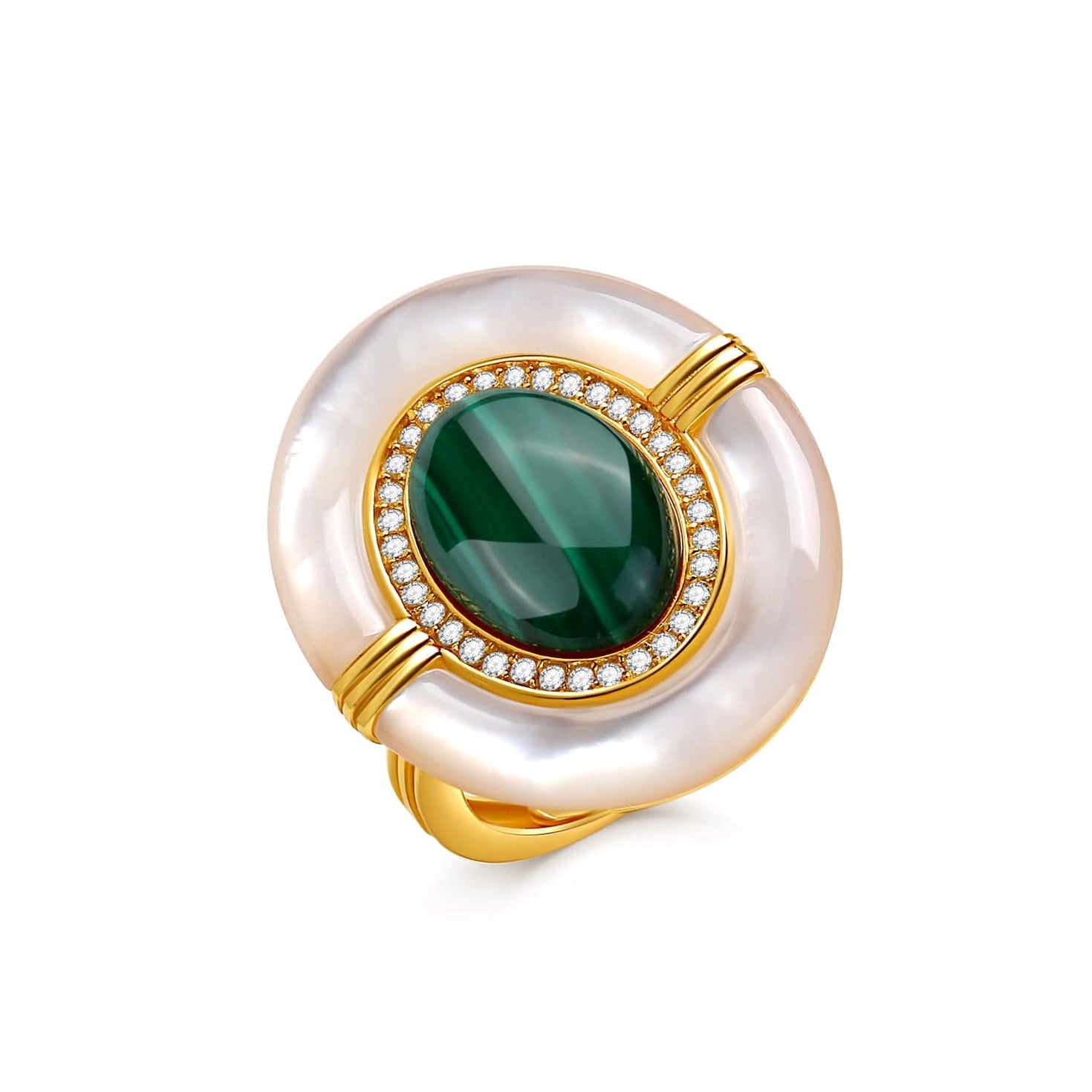 Vintage Gemstone Ring Gold Vermeil | House Of Pearls