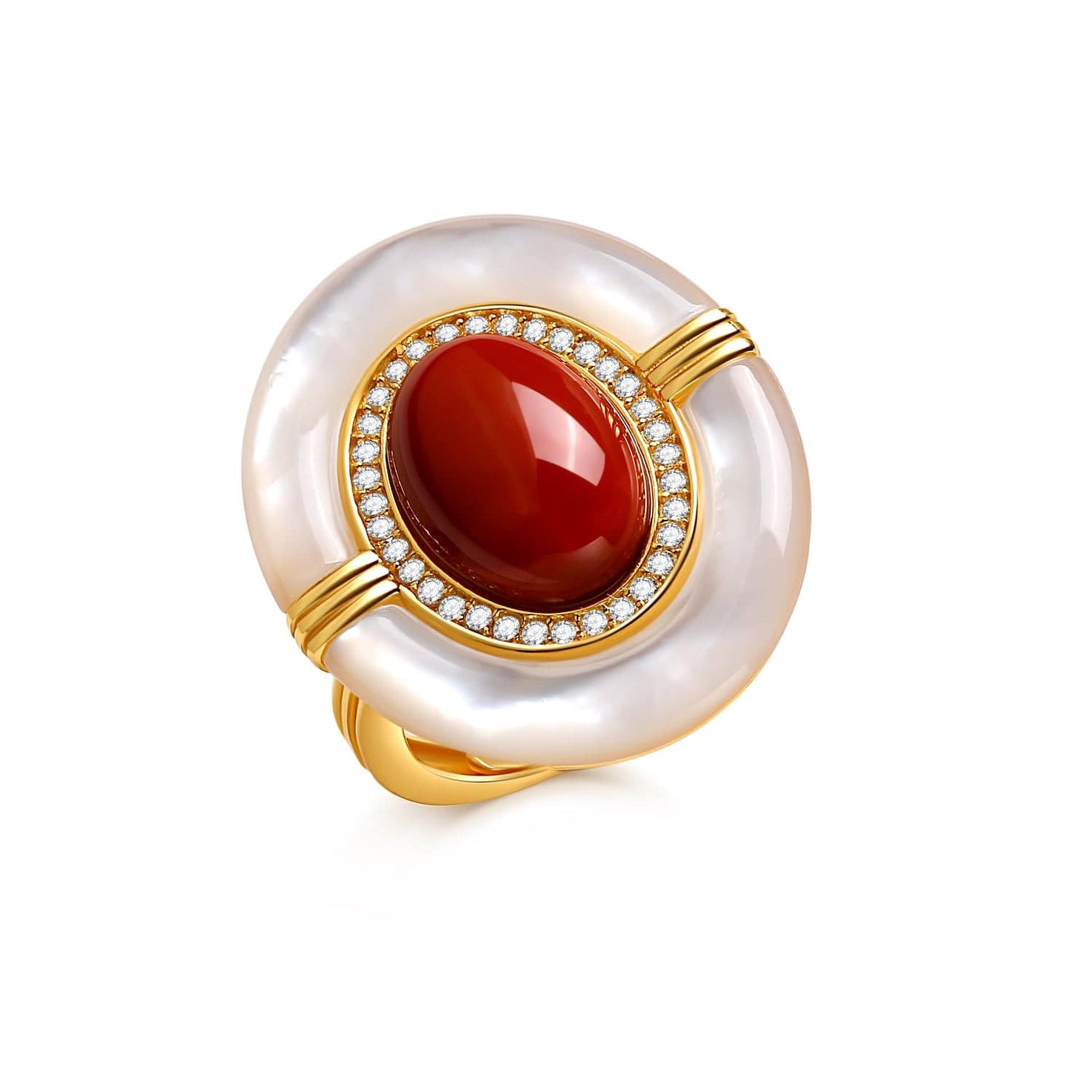 Vintage Gemstone Ring Gold Vermeil | House Of Pearls