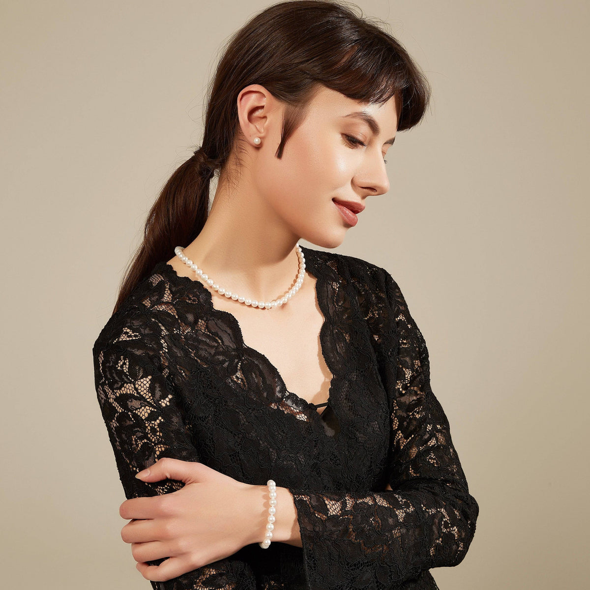 8-9mm White Freshwater Pearl 3-Piece Jewelry Set | House Of Pearls